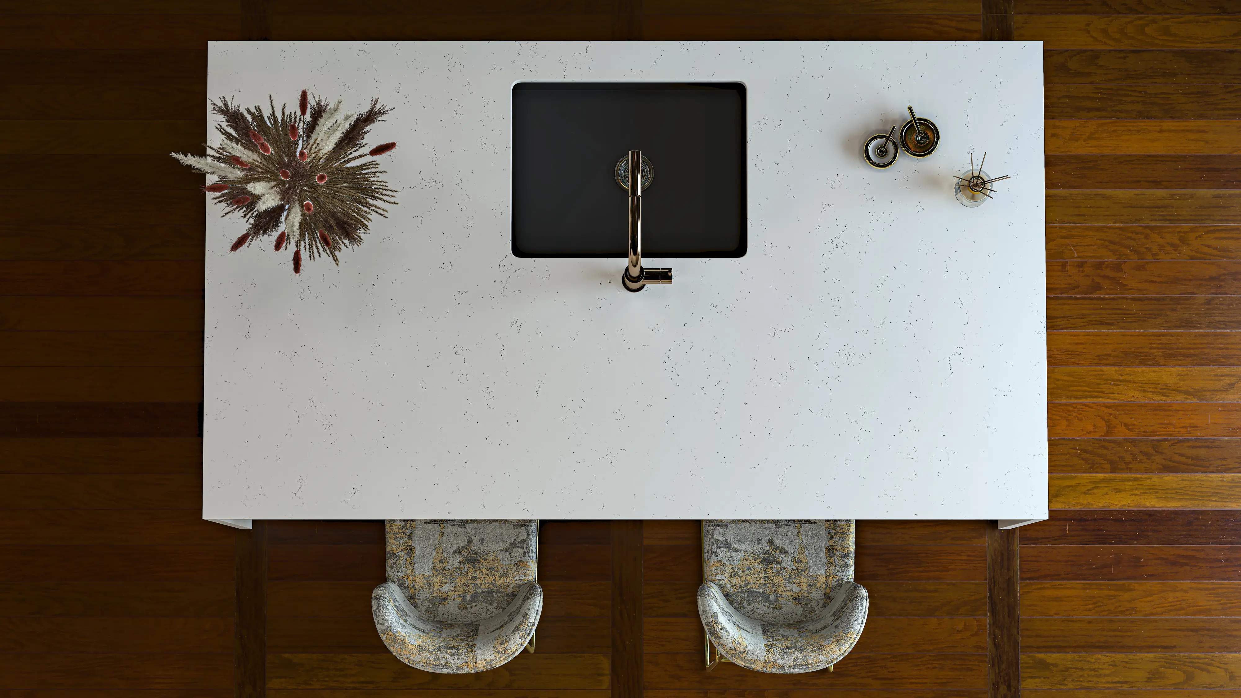 Bianco Sol® White Quartz Countertops for Kitchens