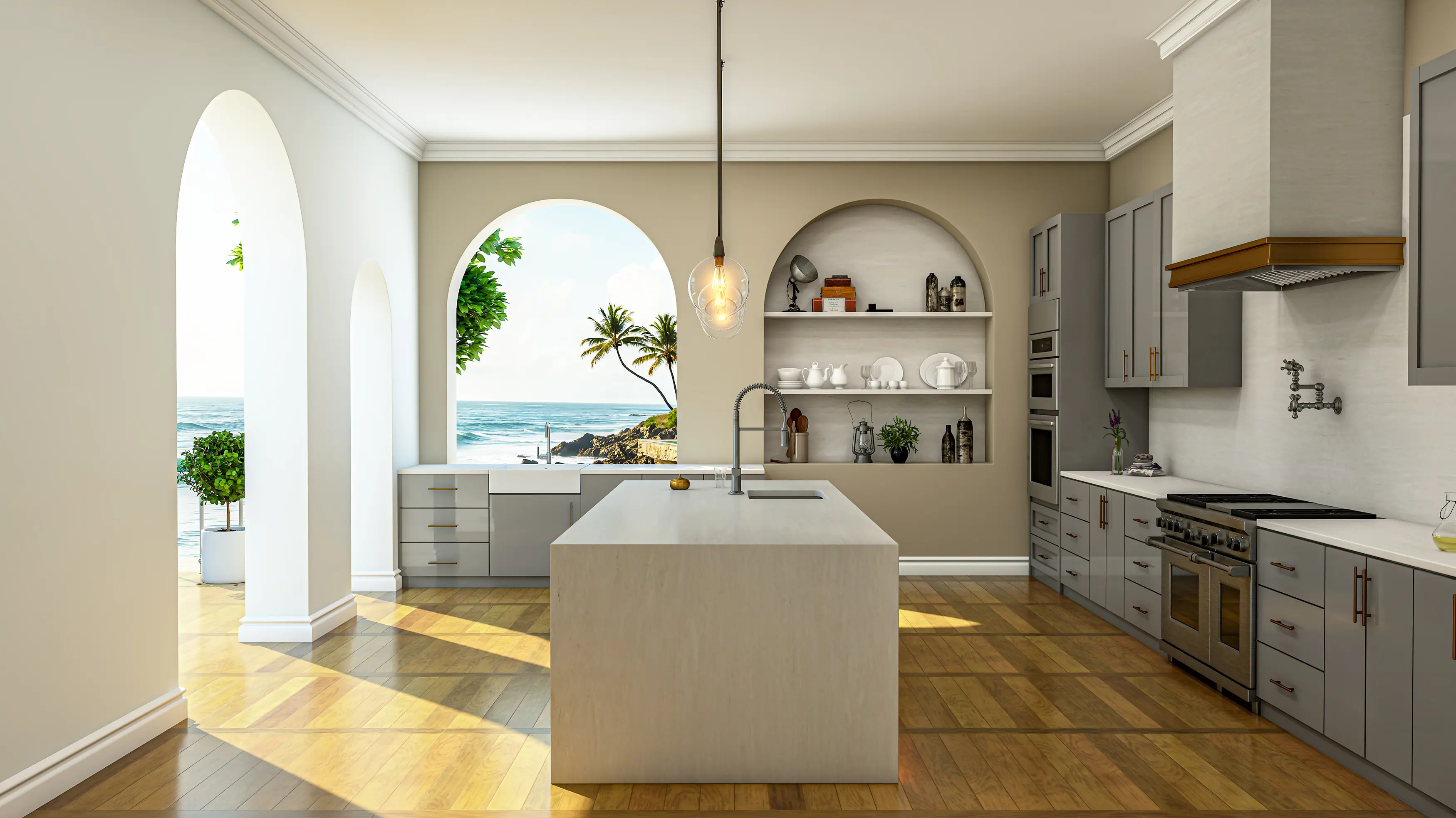 Catera Quartz Kitchen | White Quartz Countertops