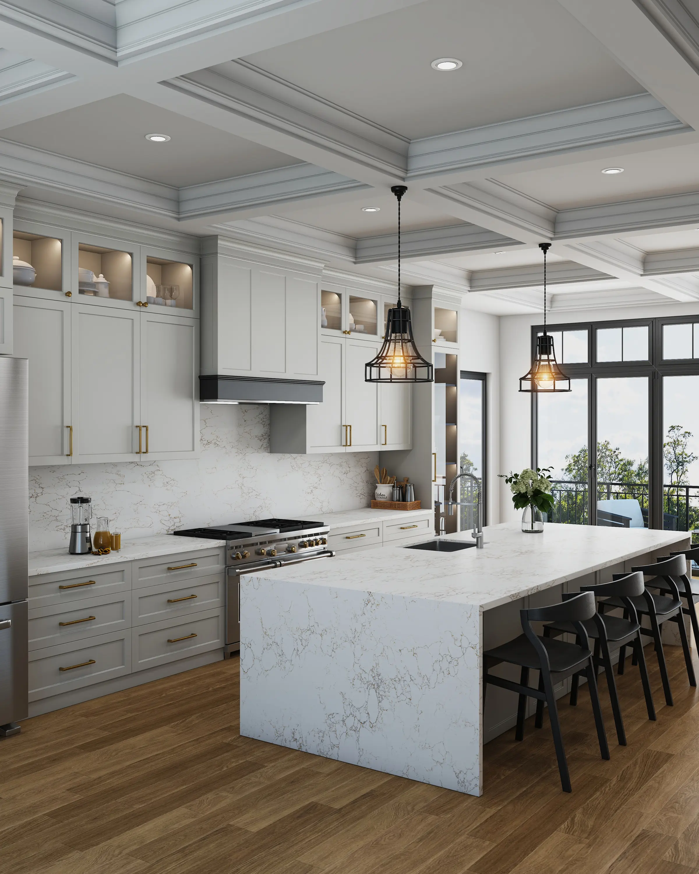 Enza Oro White Quartz Kitchen Countertop Architectural Surfaces