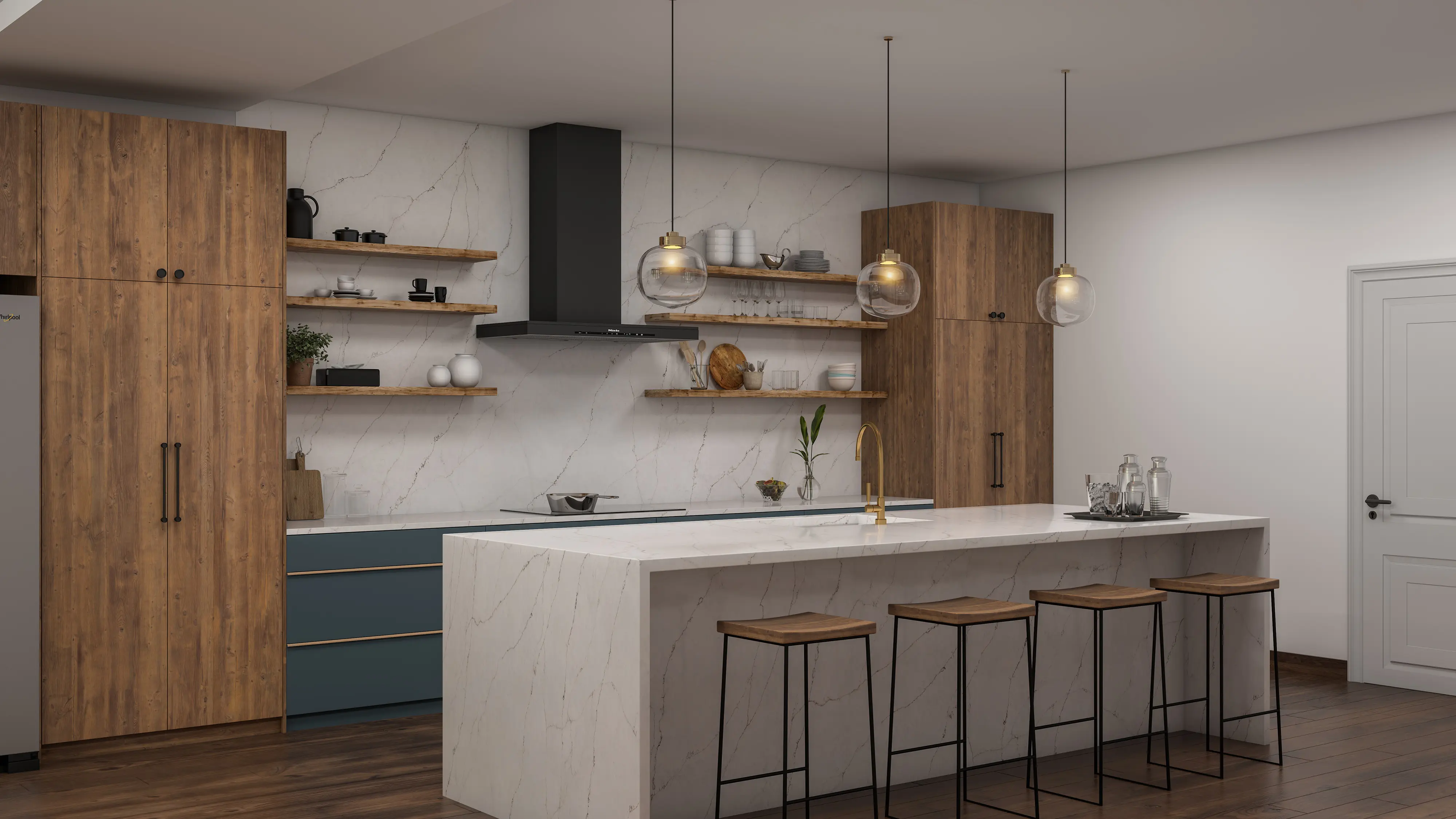 PentalQuartz - Claro Cascade - Kitchen - Architectural Surfaces